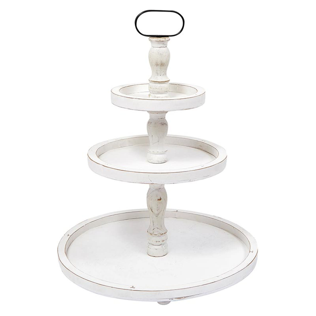 White Wood 3 Tier Stand - Amber Marie and Company