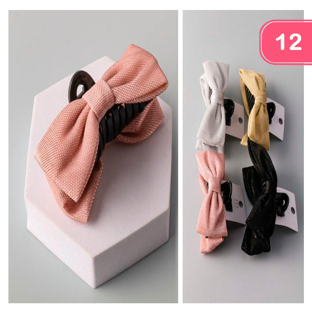 Metallic Mesh Bow Claw Clips - Amber Marie and Company
