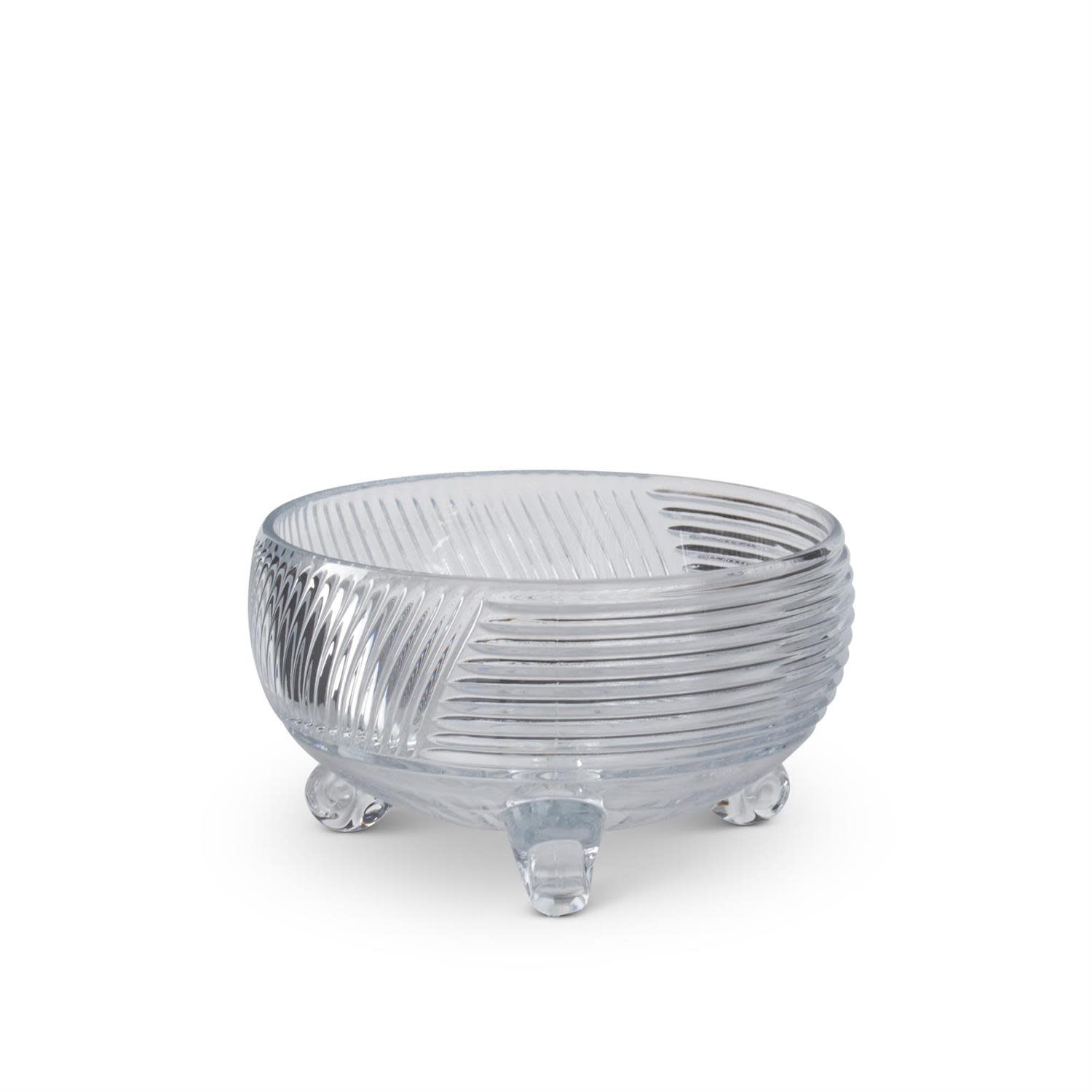 9.5 Inch Line Pressed Footed Bowl - Amber Marie and Company