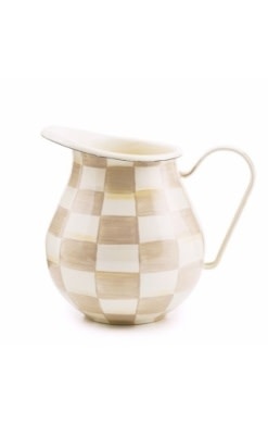 MACKENZIE CHILDS Mocha Check Pitcher - Amber Marie and Company