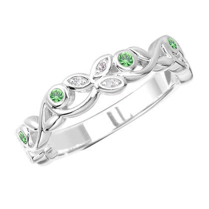 Peridot Vine Infinity Stack Ring - Amber Marie and Company