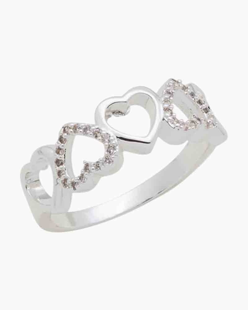 Heart CZ Stack Ring - Amber Marie and Company