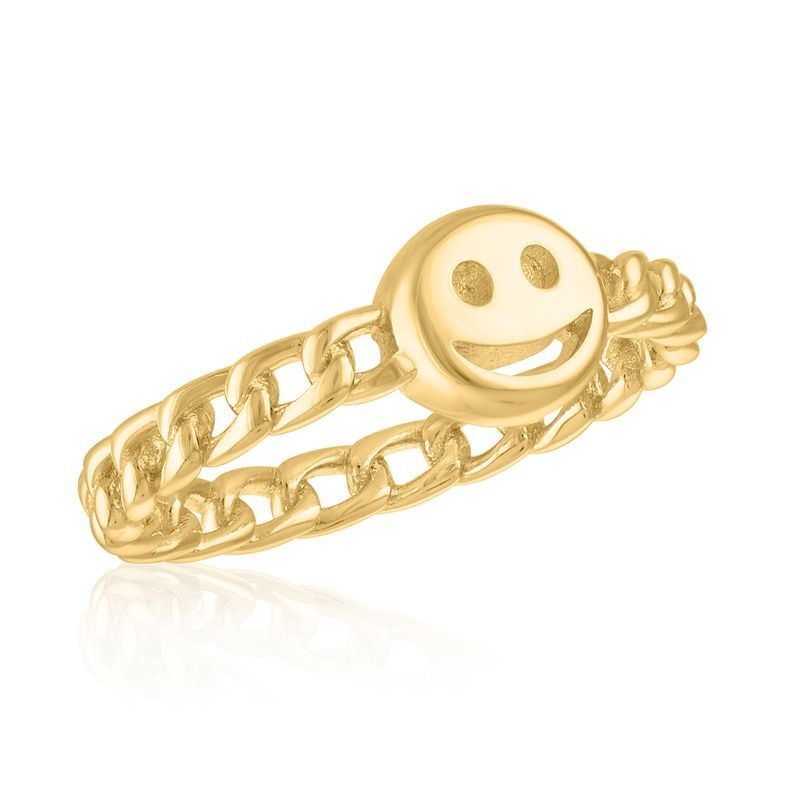 Smiley Face Gold Layers Rings - Amber Marie and Company