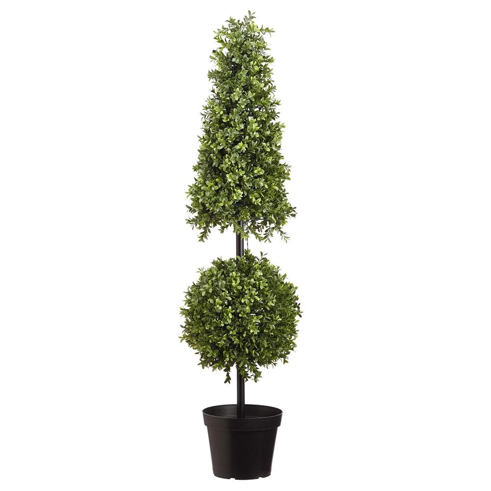 42" Battery Operated UV Protected Boxwood Cone Topiary 50 Led Lights in ...