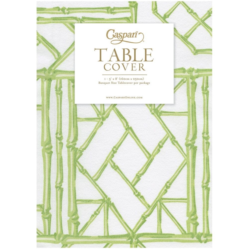 Bamboo Screen Moss Green Paper Linen Table Cover - Amber Marie and Company