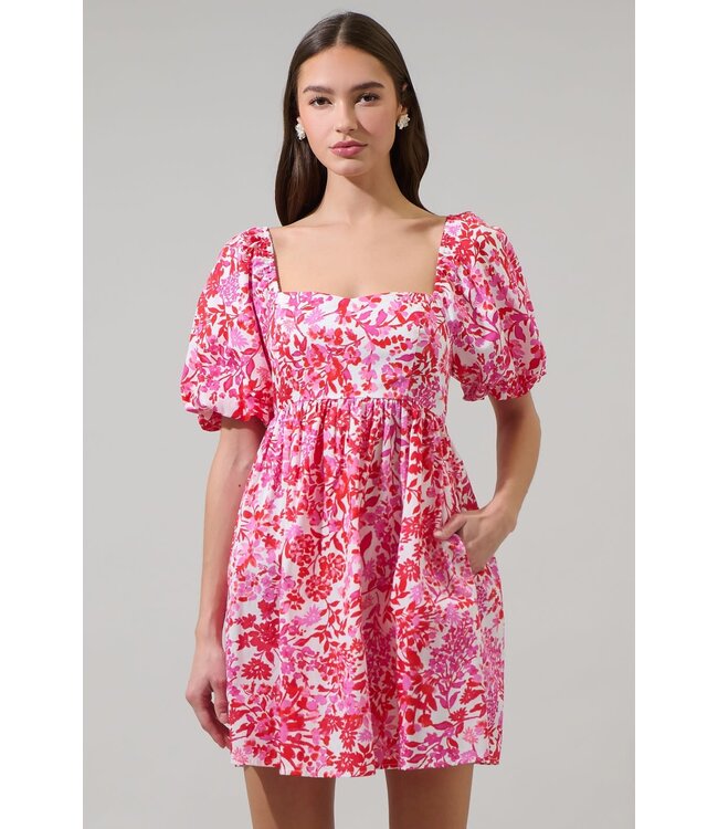 Reidy Floral Samia Smocked Mini Dress - Amber Marie and Company