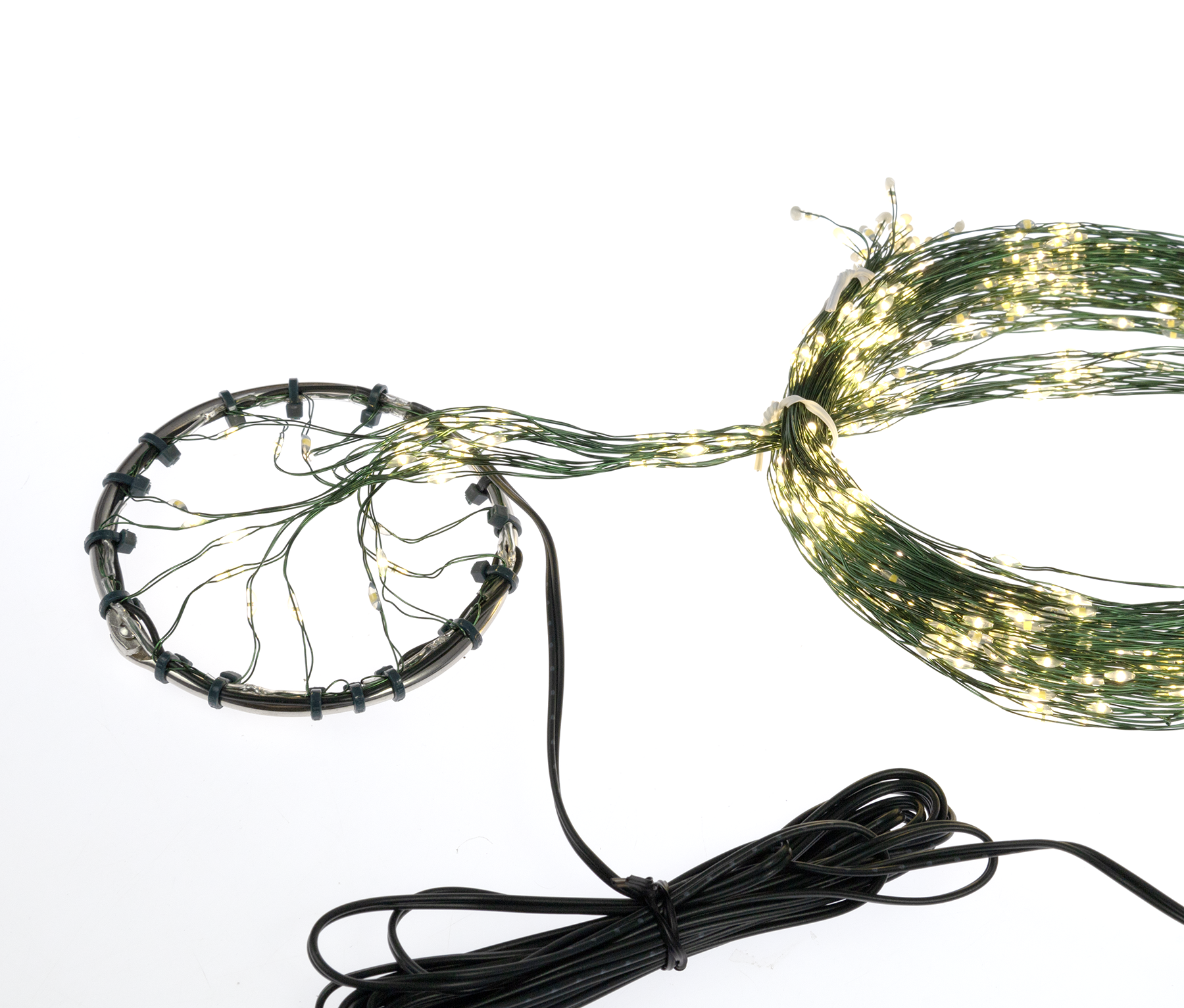 Diamond Cascade Lights Warm White Twinkle 1080L (10foot) - Green Wire ...
