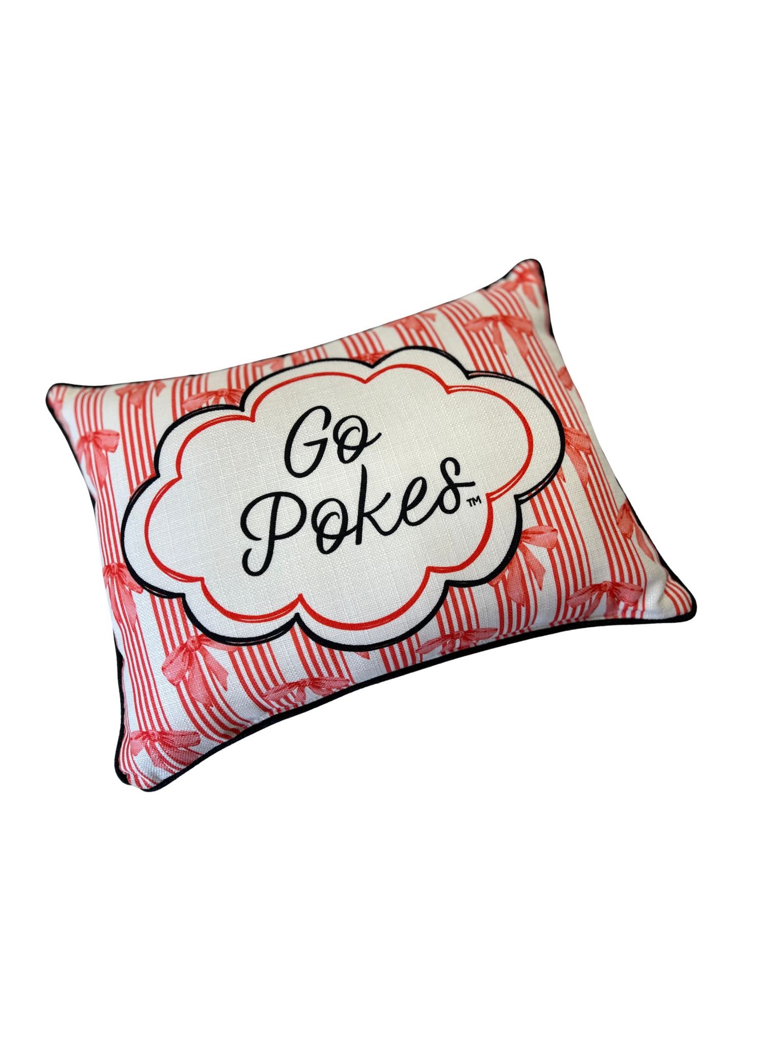 Go Pokes Bow Pattern + Piping - Amber Marie and Company