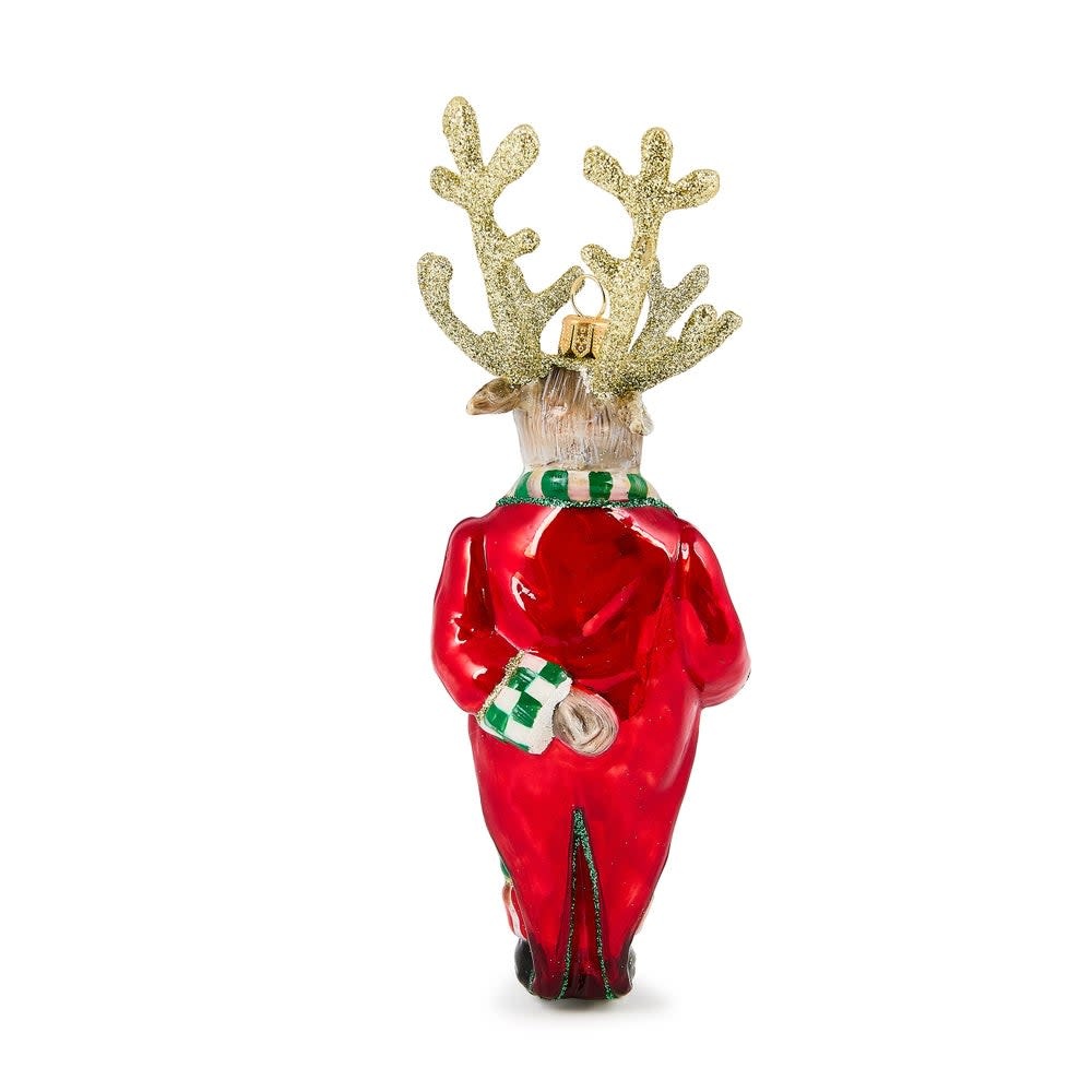 MACKENZIE CHILDS Check It Out Reindeer Butler Ornament - Amber Marie ...