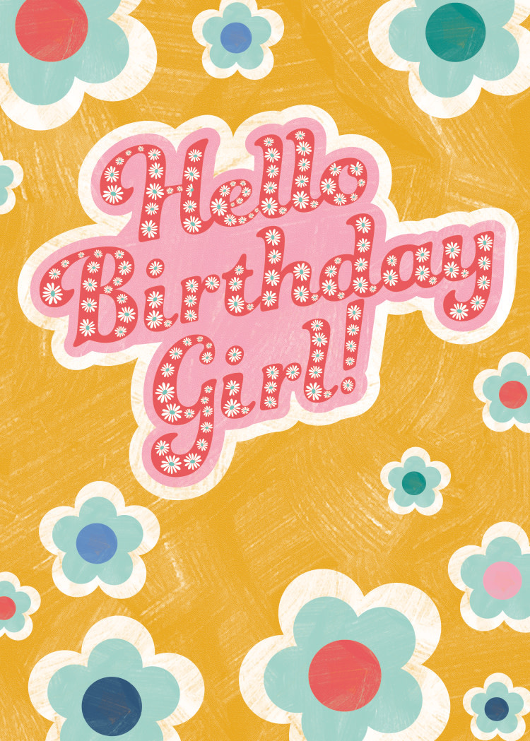 Hello Birthday Girl Card - Amber Marie and Company