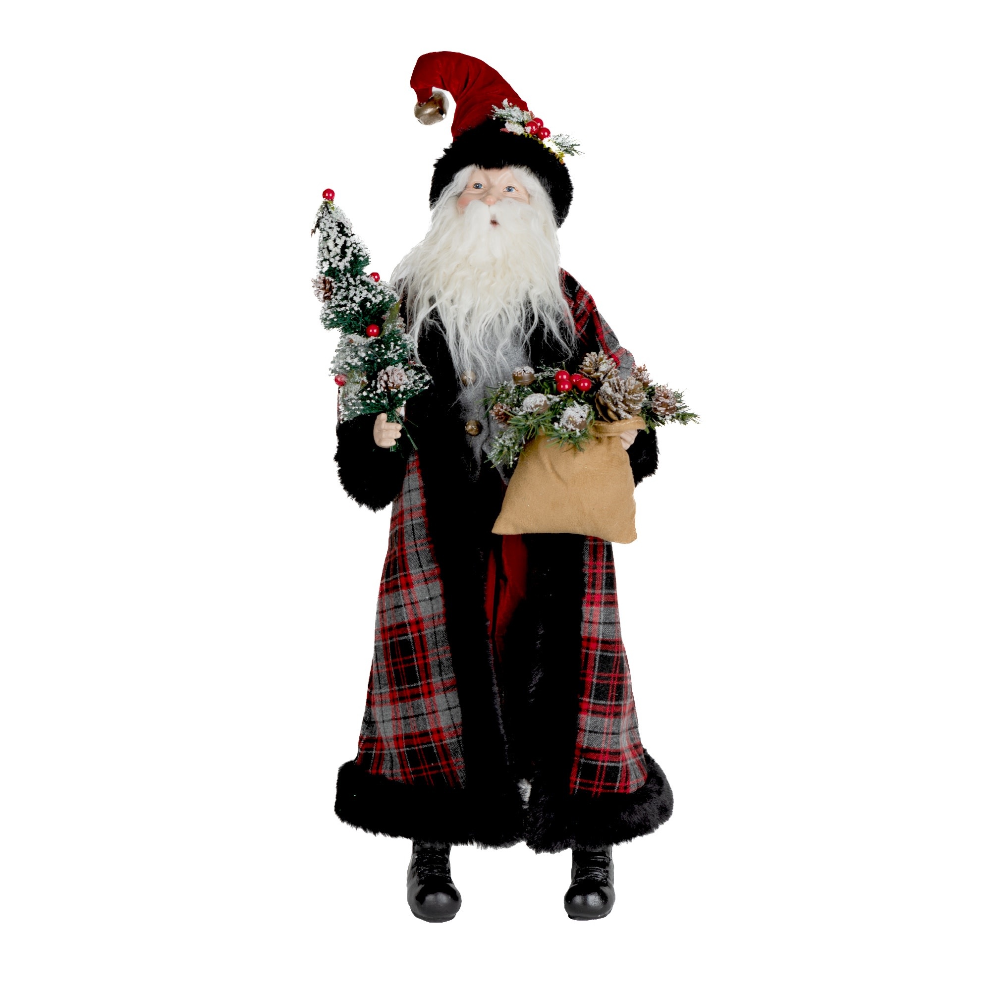 27.5” Santa With Tree Polyester Resin - Amber Marie and Company