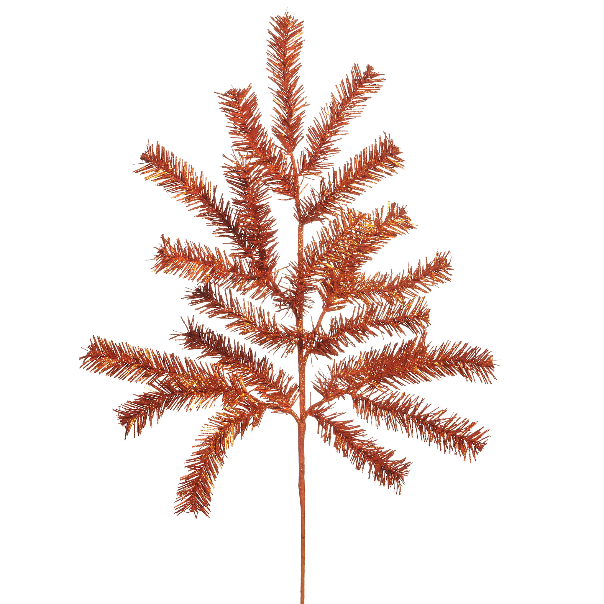 31" Orange Tinsel Spray - Amber Marie and Company