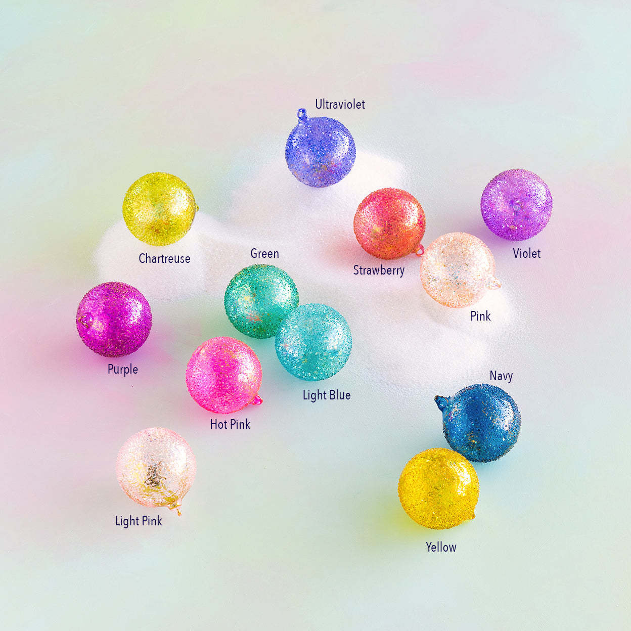 GLITTERVILLE Rainbow Sparkle Ball Ornament - Sold Individually - Amber ...