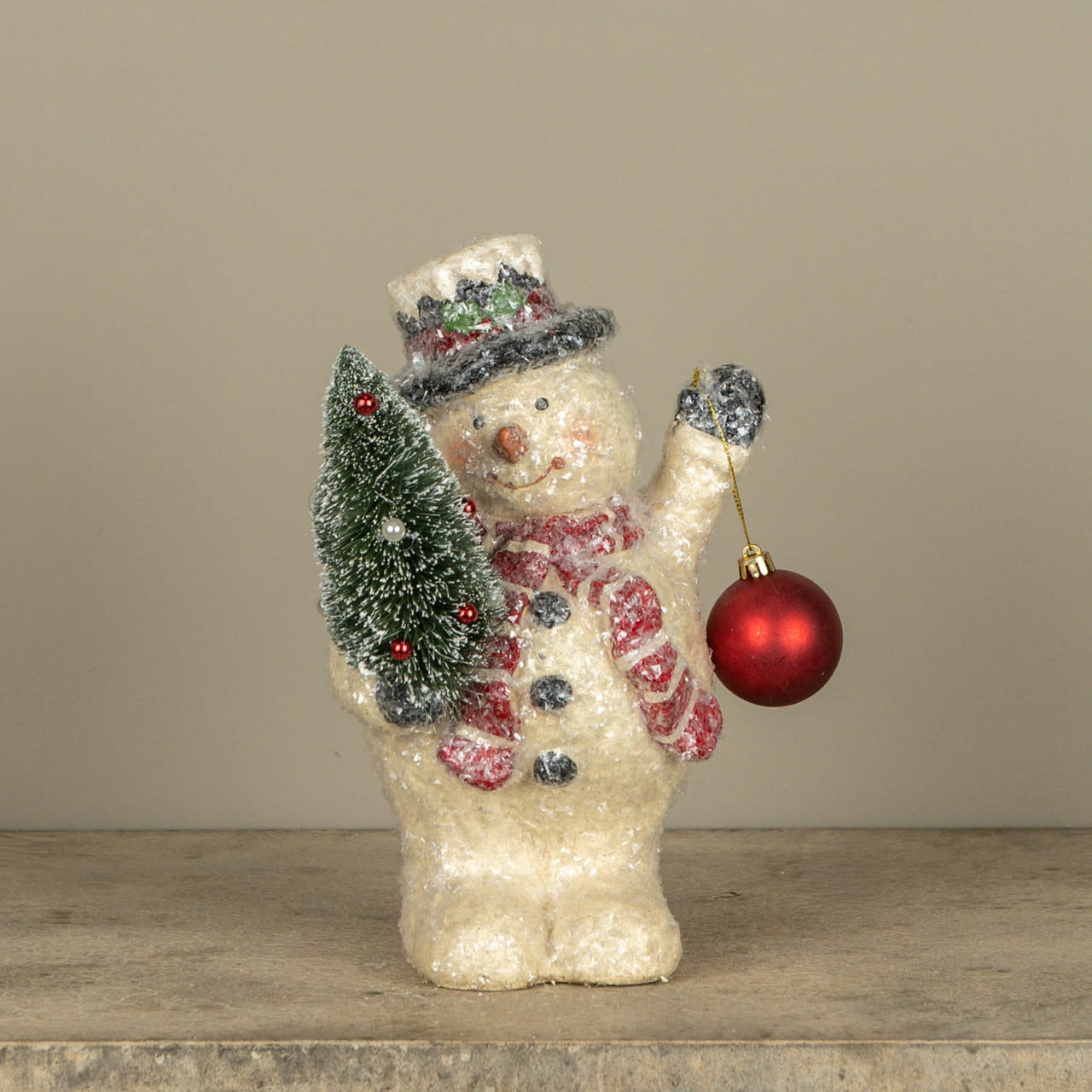 10" Snowman With Bulb & Tree - Amber Marie and Company