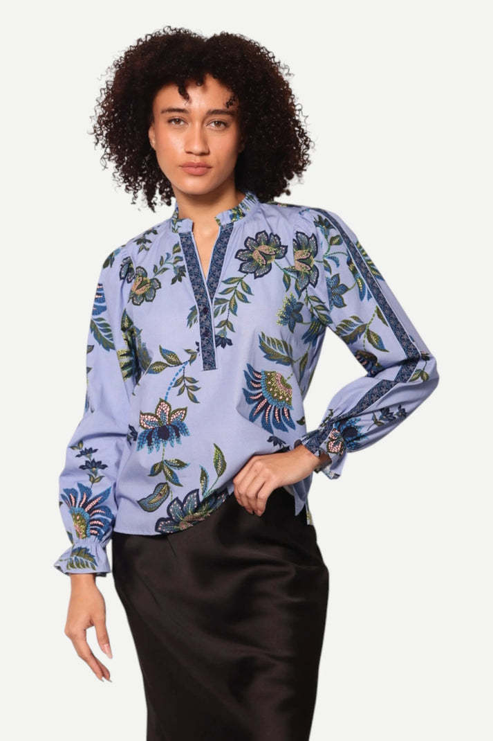 Ashley Ruffle Neck Top - Amber Marie and Company