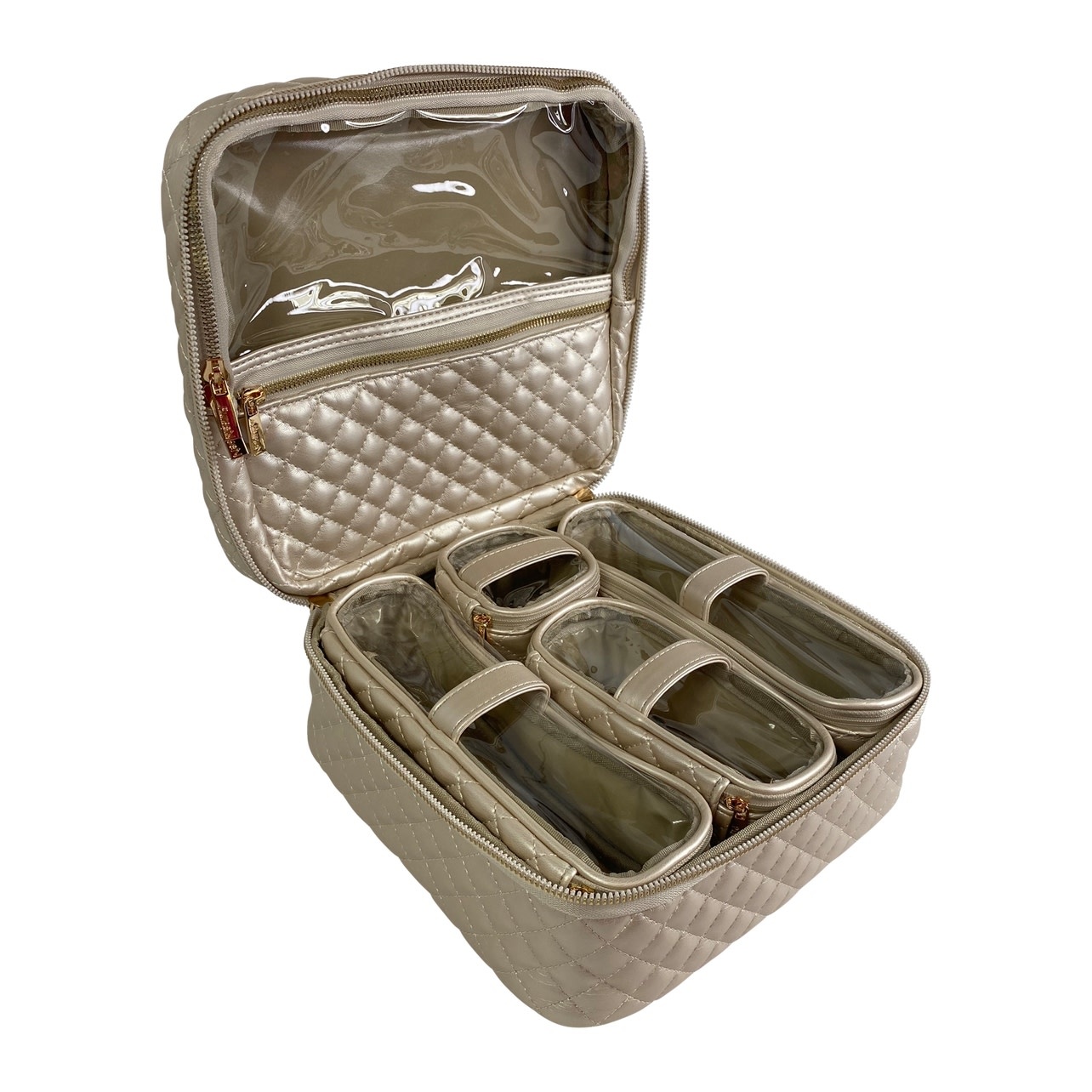 Mini Diva Makeup Case - Pearl Quilted - Amber Marie and Company