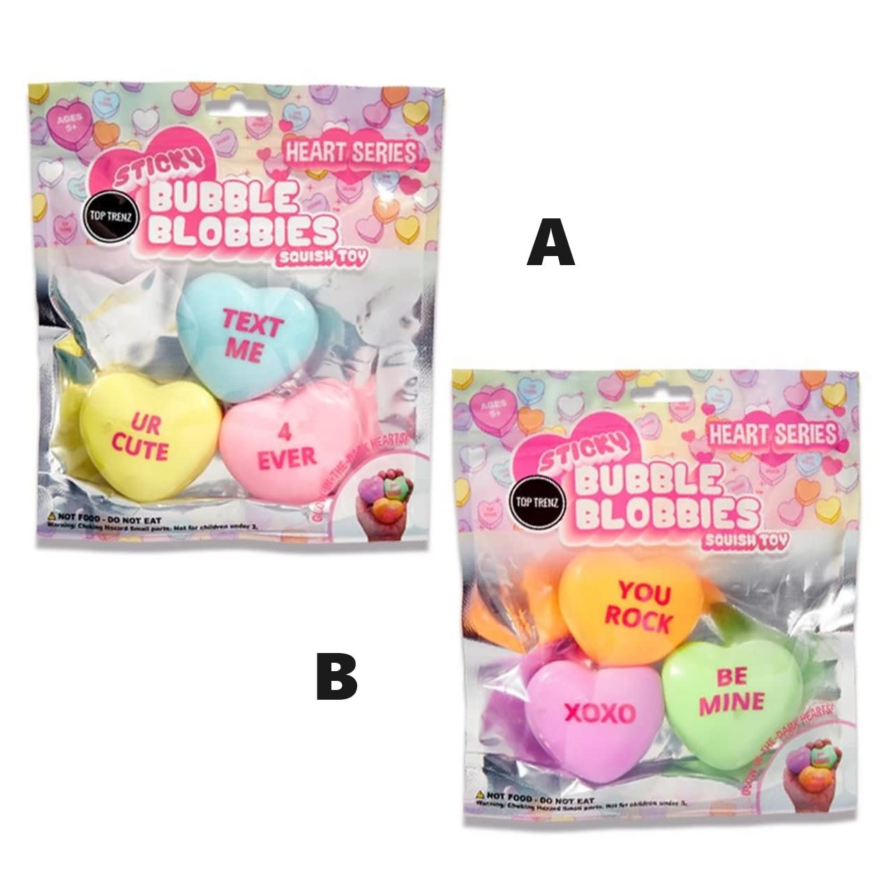 Sticky Bubble Blobbies Valentines Conversation Hearts - Amber Marie and ...