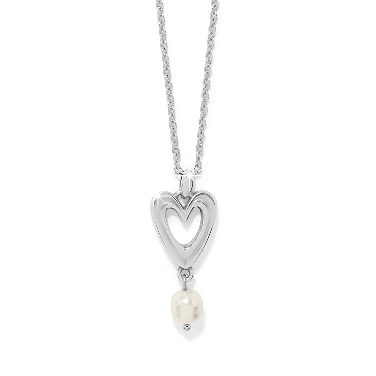 BRIGHTON Cascade Open Heart Pearl Petite Necklace - Amber Marie and Company