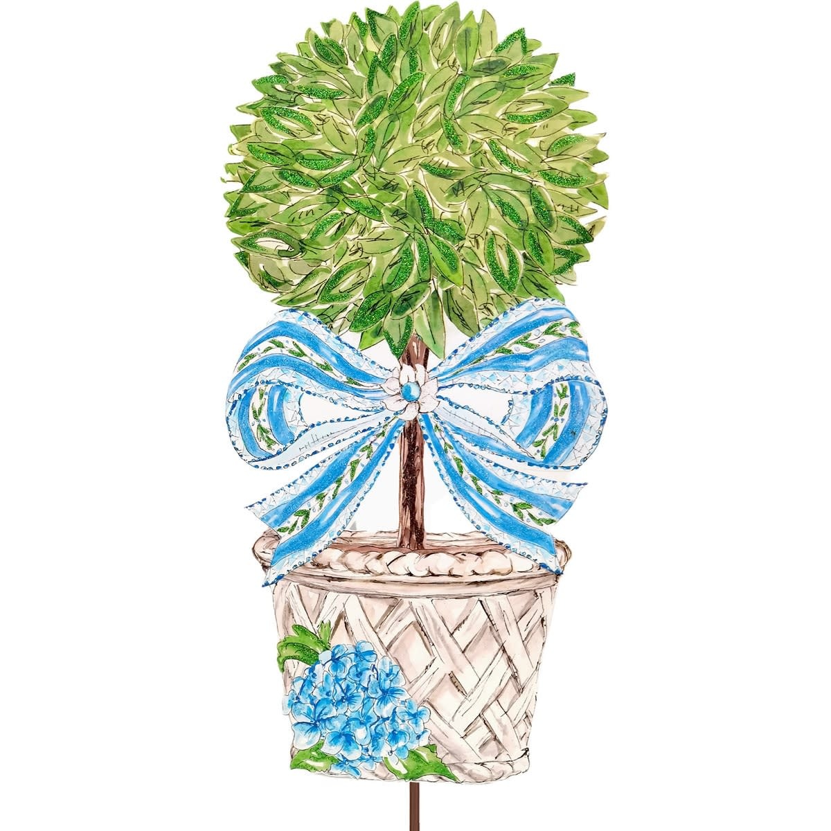 THE ROUND TOP COLLECTION Beck's Wild Hydrangea Ficus Topiary - Amber ...