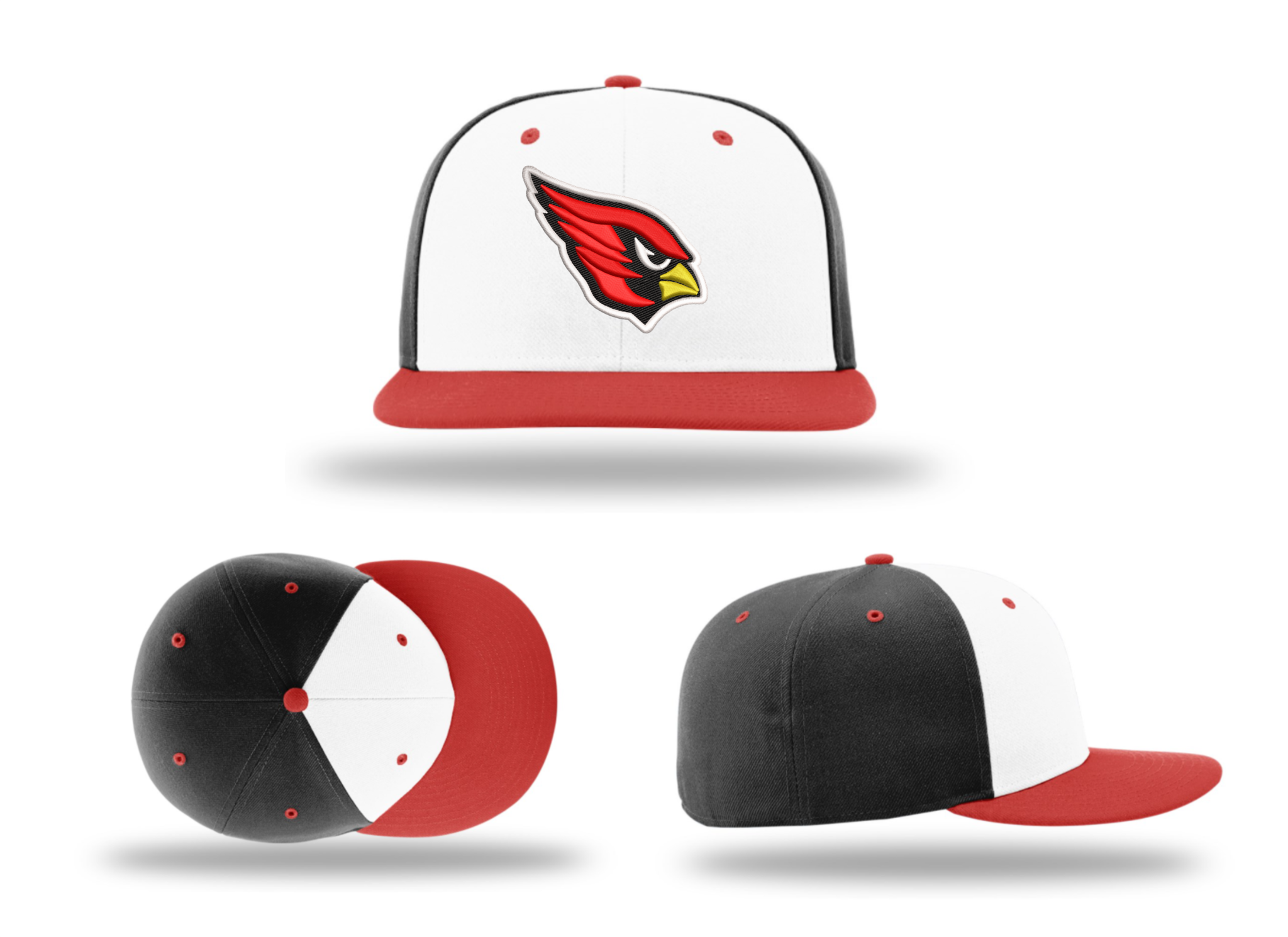 SCCS Baseball '22 PTS65C Fitted Cap - Black/White/Red - Bagger Sports