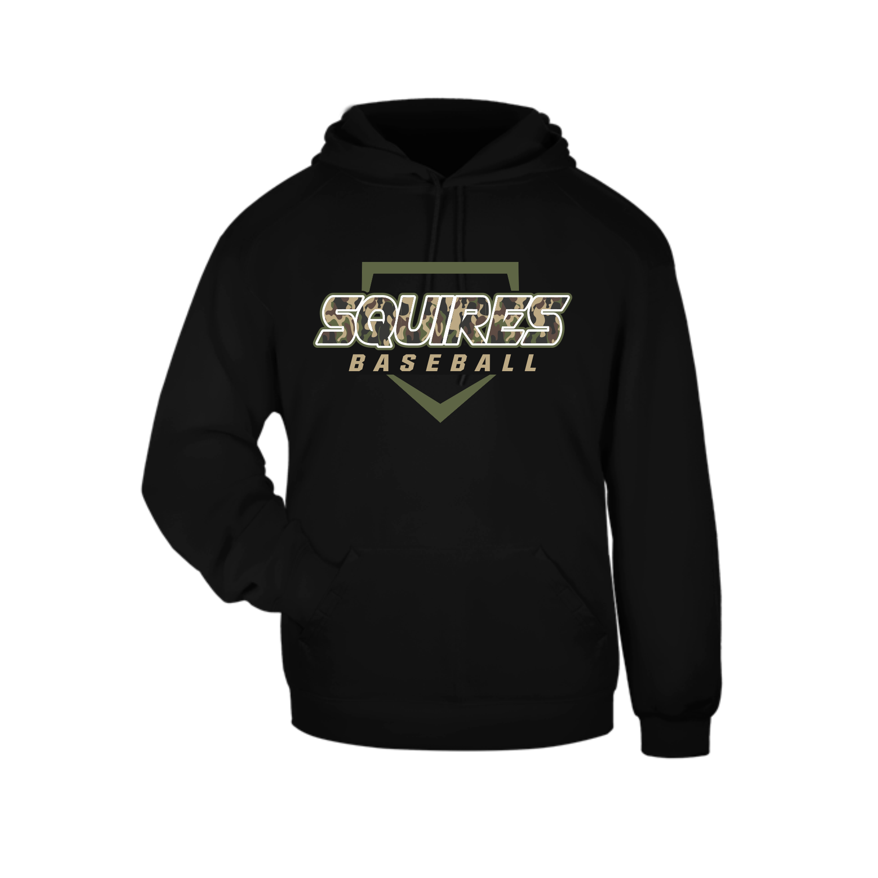 Squires Baseball Adult Badger Black Hooded Cotton Sweatshirt 9.5oz ...