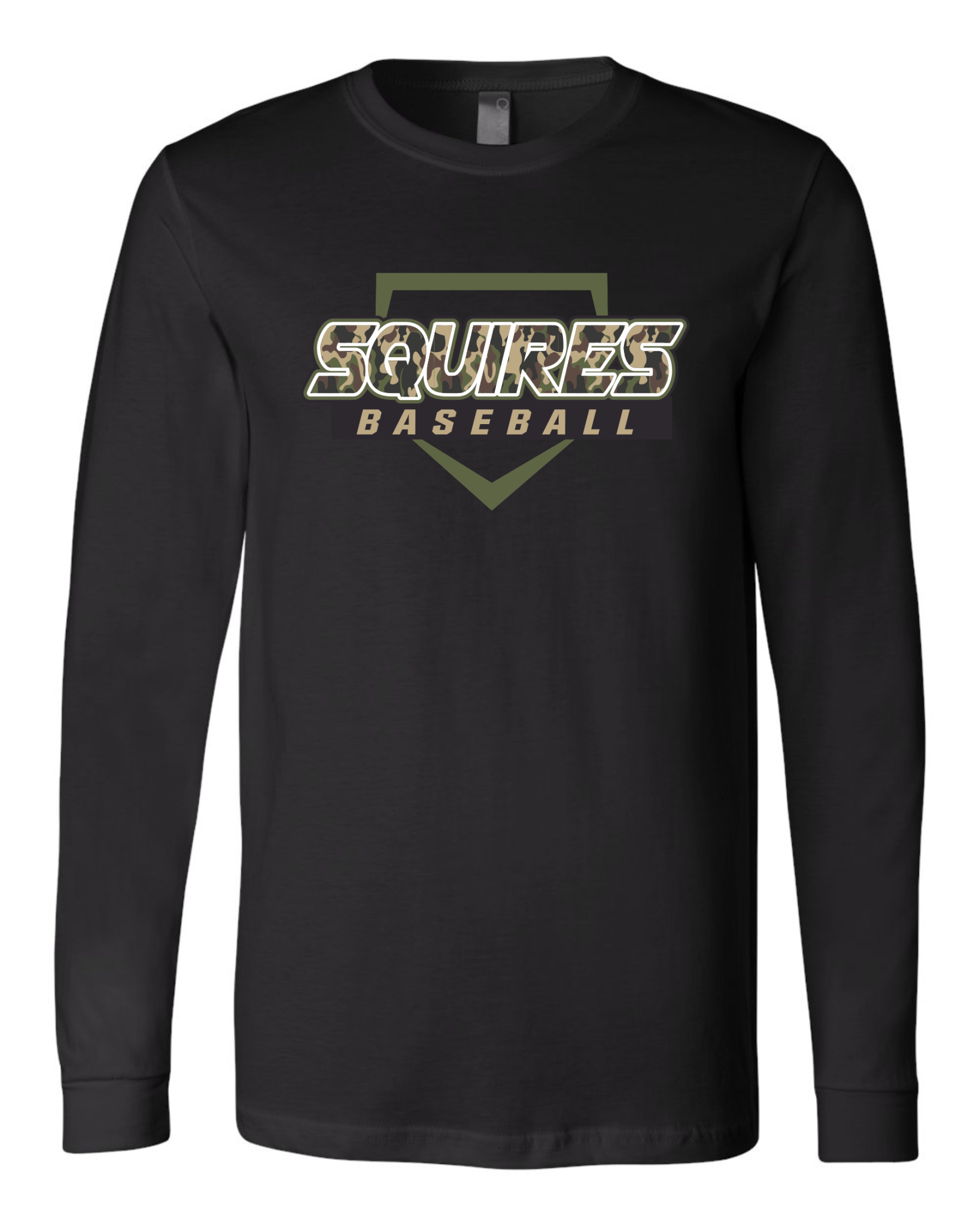 Squires Baseball Unisex Jersey Camo Logo Long Sleeve Tee - 3501 ...