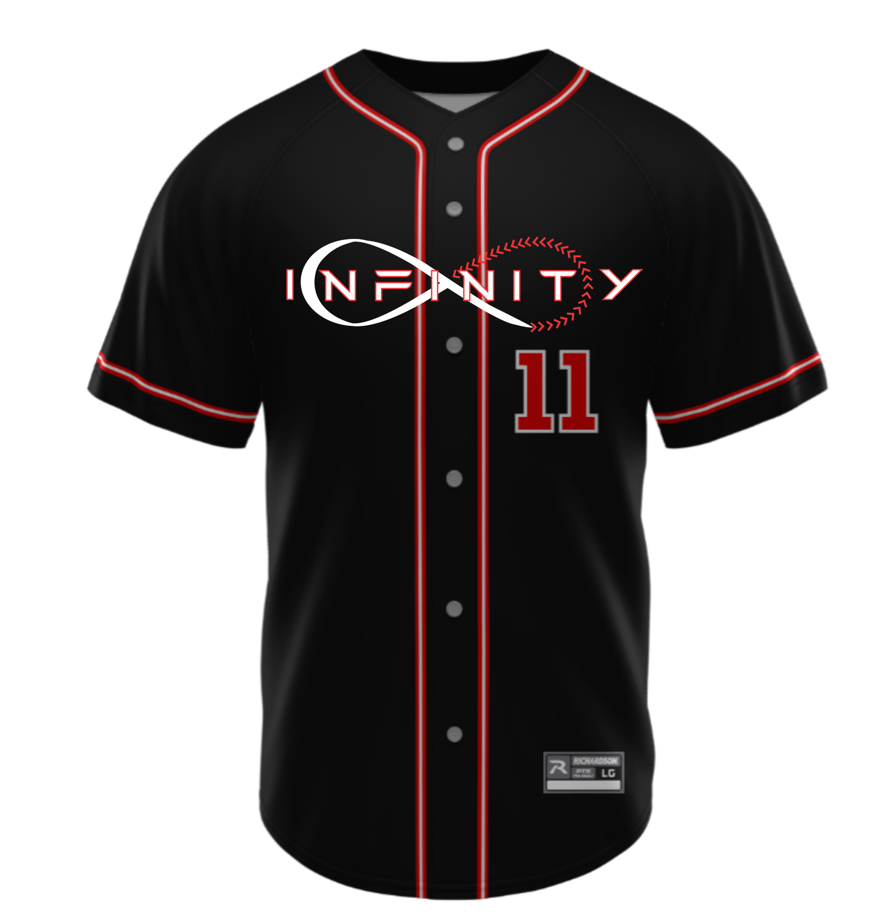 Infinity Custom Sublimated Black Jersey - Bagger Sports