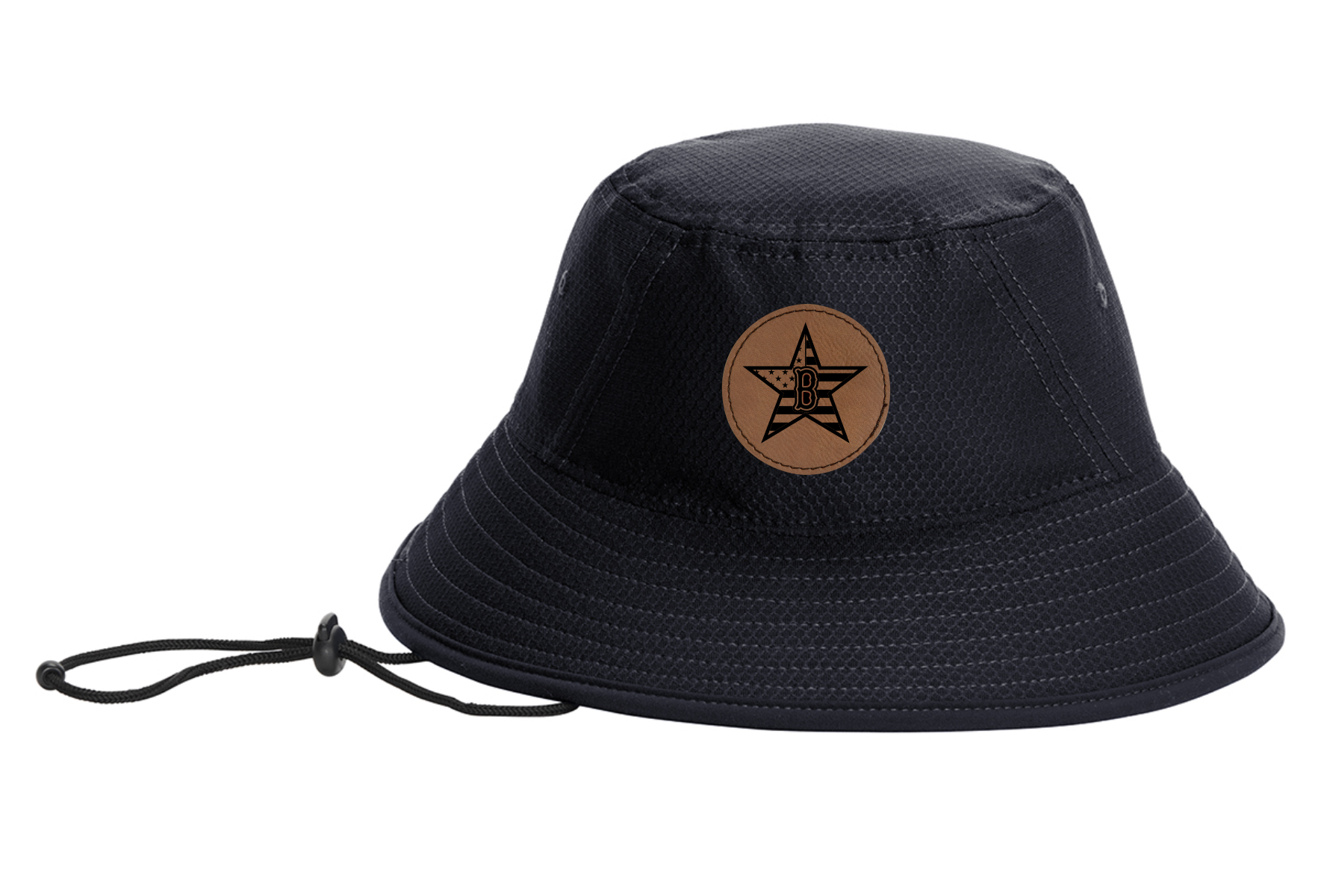 Braves Laser Engraved Patch New Era Hex Bucket Hat - NE800 - Bagger Sports