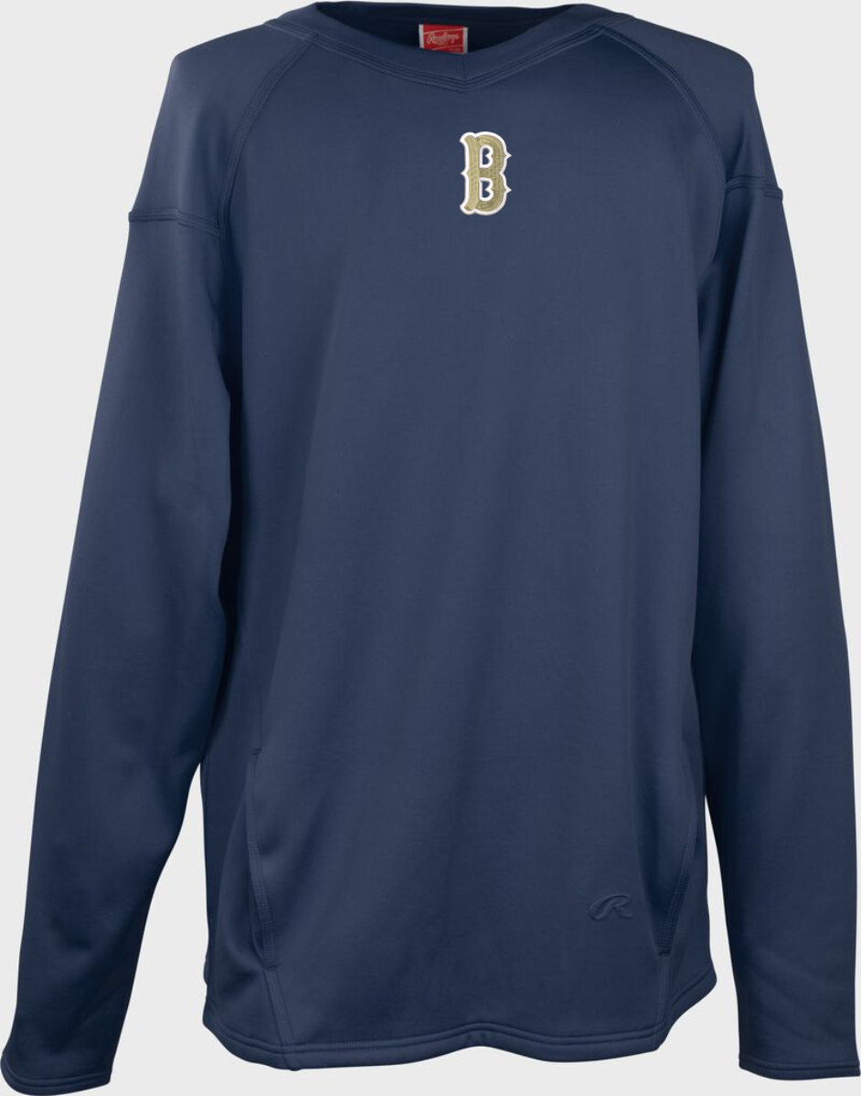 Braves Baseball Rawlings Performance Dugout Pullover Fleece - Bagger Sports