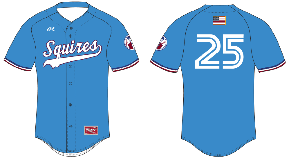 Squires Baseball Rawlings Custom Full Button Jersey - Bagger Sports