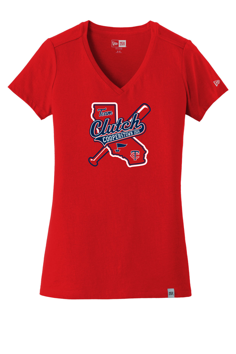 Team Clutch Baseball Ladies Heritage Blend CA Logo V-Neck Tee - Bagger ...