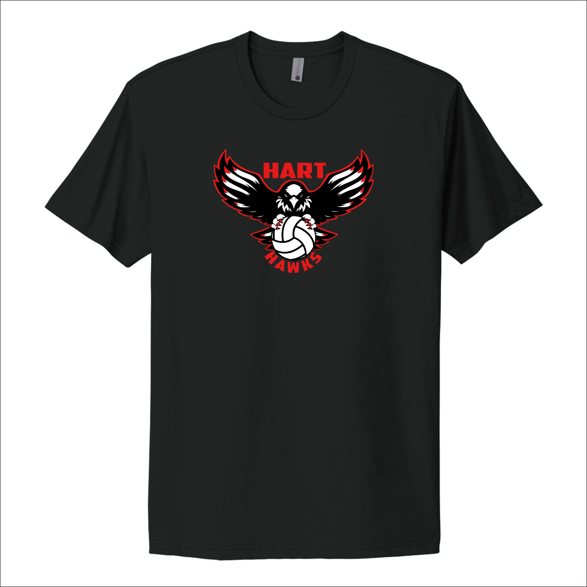 Hart Hawk's Girl's Volleyball Cotton Tee - 3600 Black - Bagger Sports