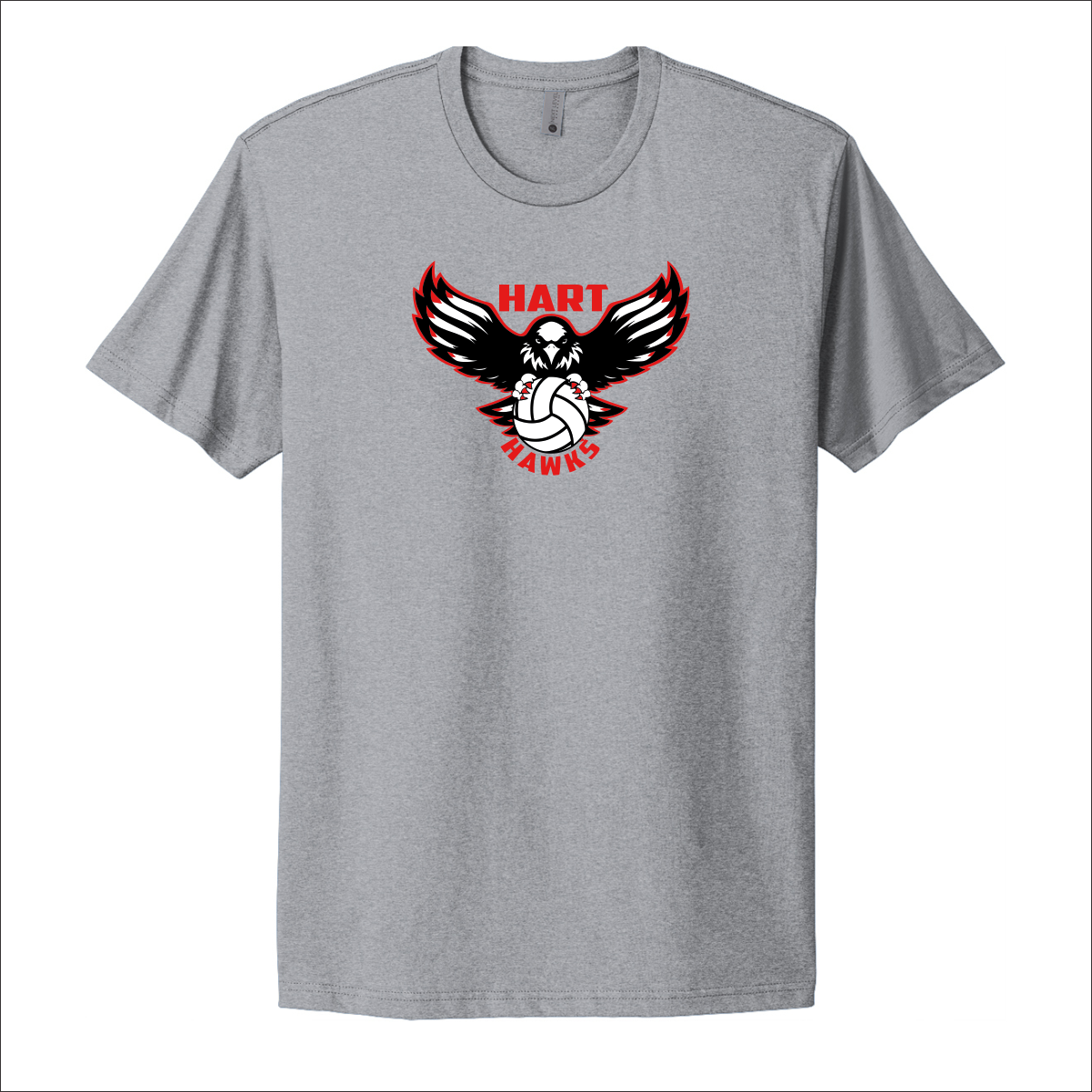 Hart Hawk's Girl's Volleyball Cotton Tee - 3600 Black - Bagger Sports