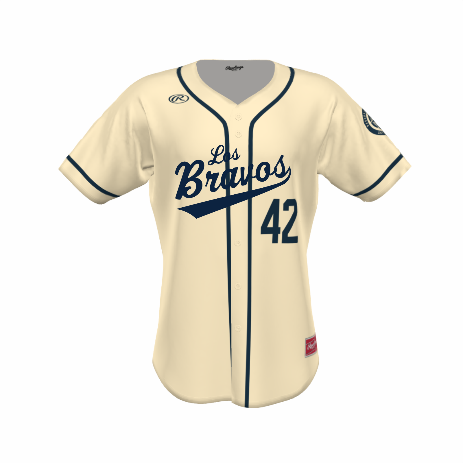 Braves Rawlings Custom Los Bravos Jersey - Bagger Sports