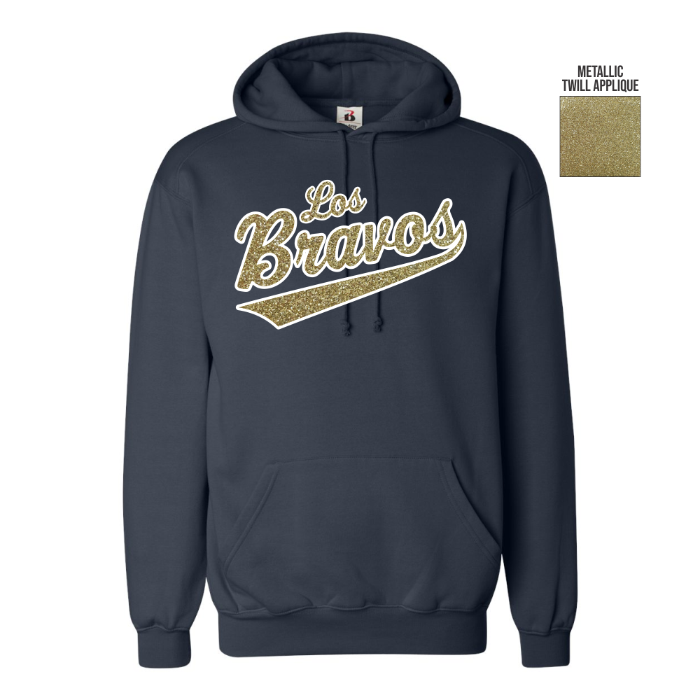 Braves Baseball Los Bravos Metallic Twill Cotton Hoodie - Bagger Sports