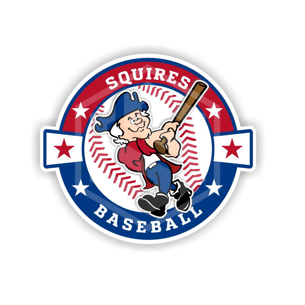 Squires Baseball Window Decal Mascot - Bagger Sports