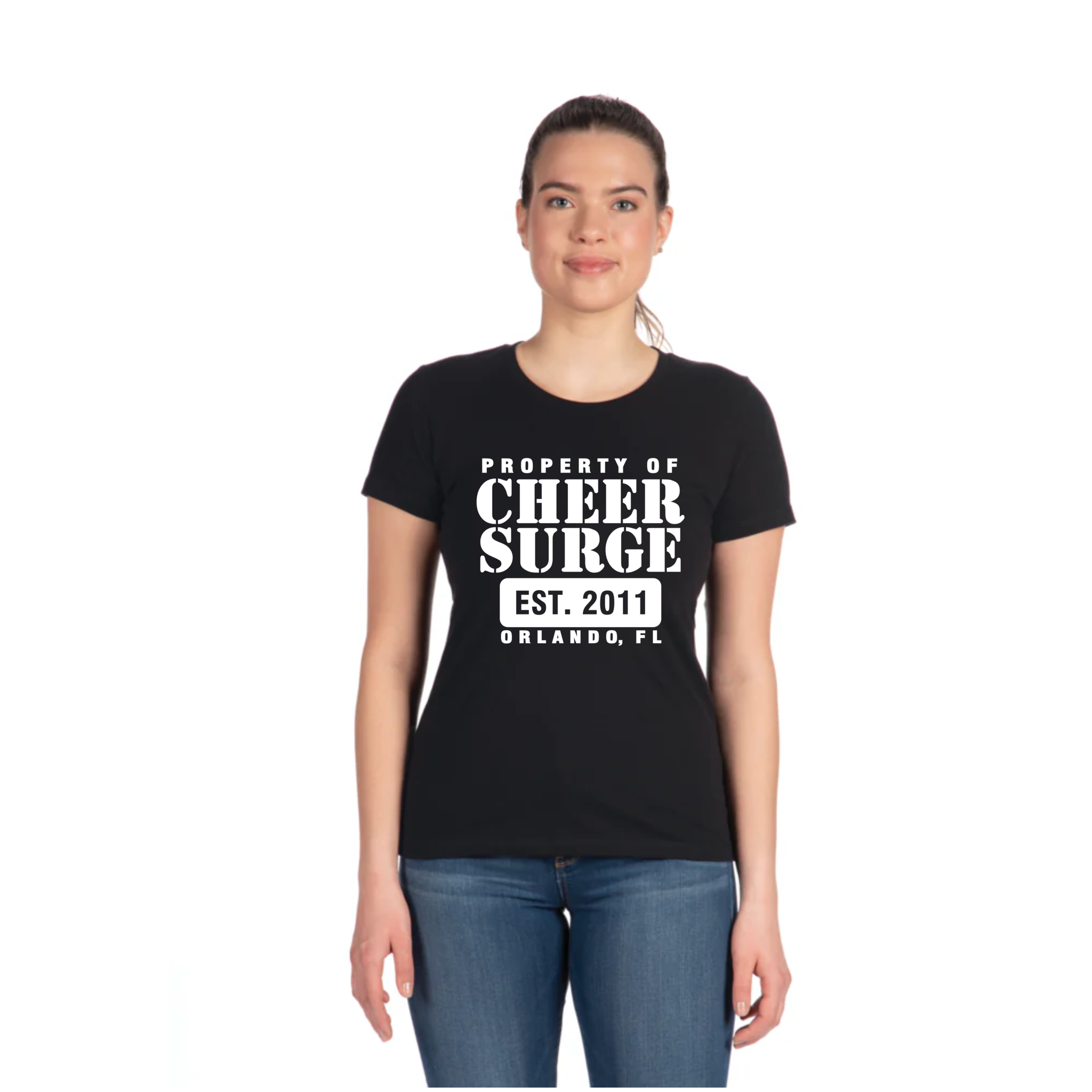 CheerSurge Property Logo Women's Cotton T-Shirt - Bagger Sports