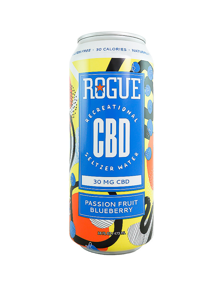 Rogue "Passion Fruit Blueberry" CBD Recreational Seltzer Water 16oz can ...