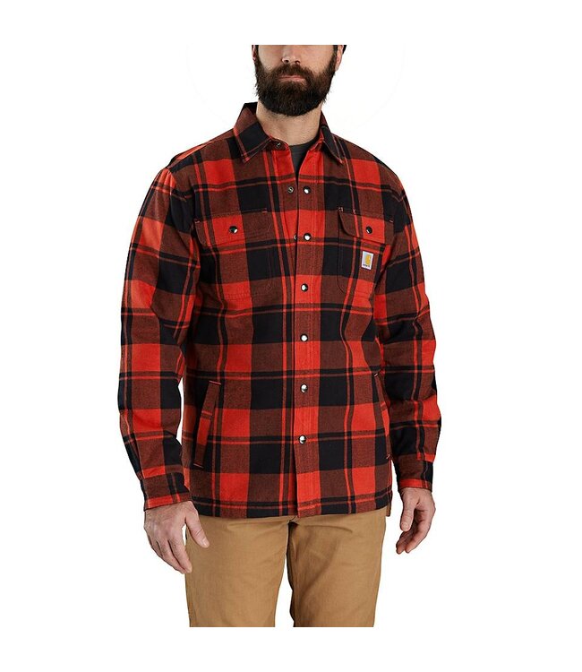Carhartt Men's Relaxed Fit Flannel Sherpa-Lined Shirt Jac Carhartt Men's Relaxed Fit Flannel Sherpa-Lined Shirt Jac