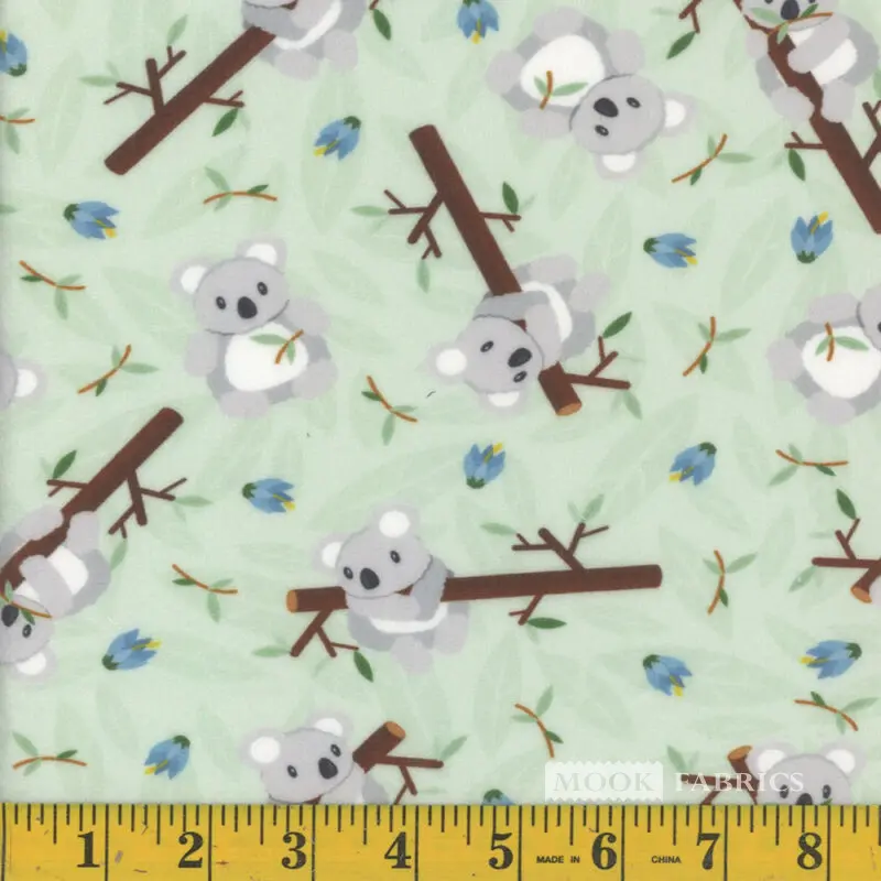 Mook Fabrics Yard of Stretch Minky, Koala Sage Fabric - Traditions ...