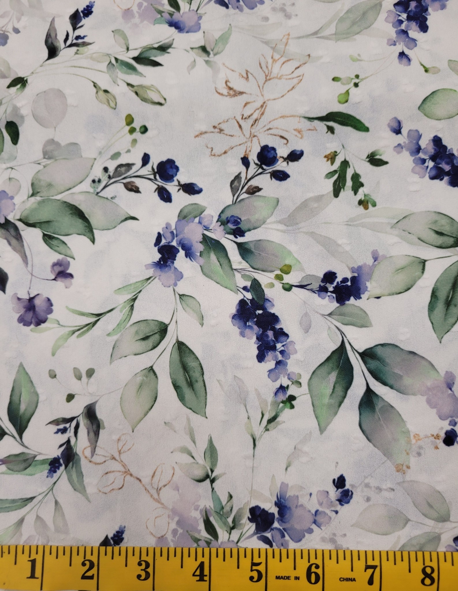 Alyssa May Design Yard of Poly Swiss Dot-Floral Fabric - Traditions ...