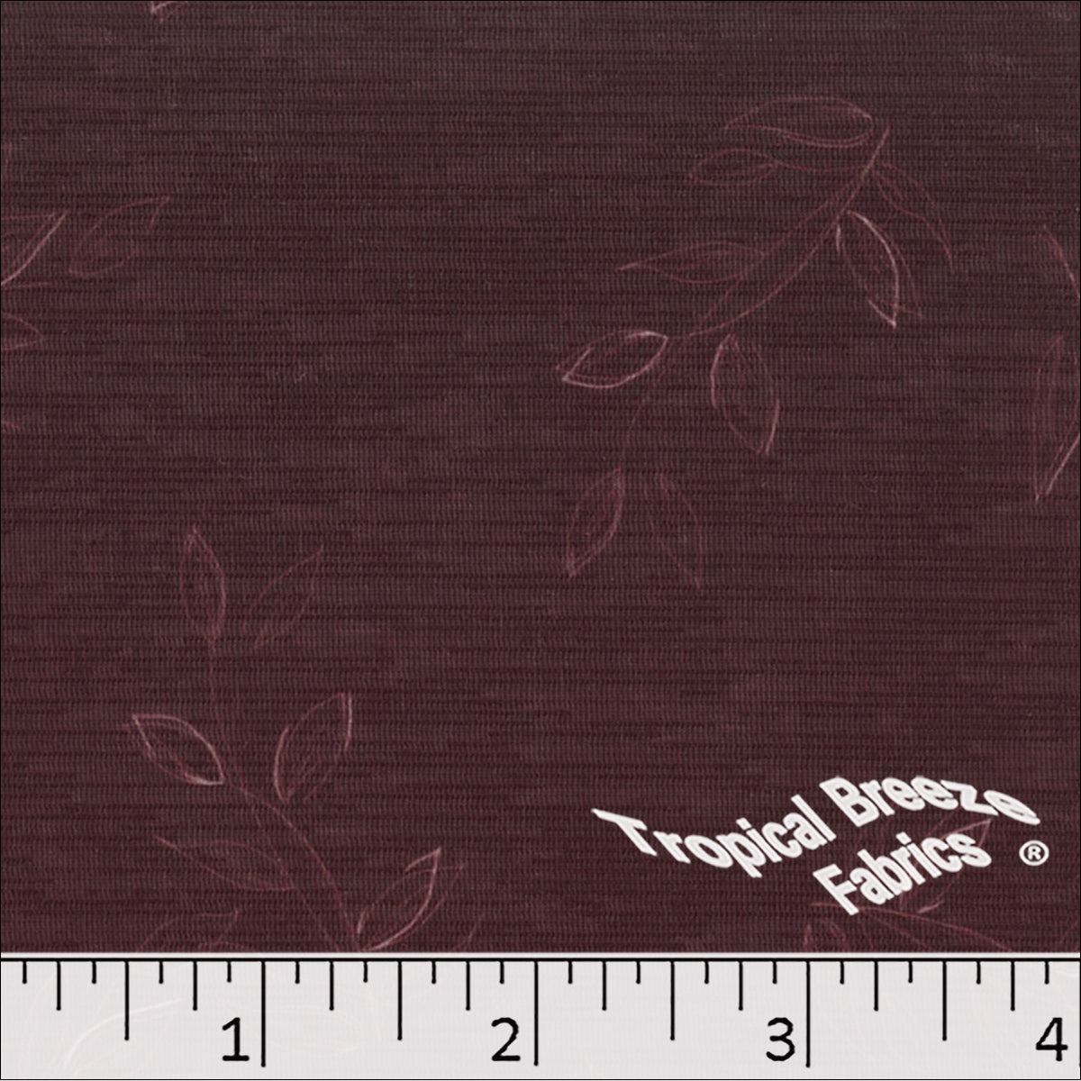 Tropical Breeze Fabrics Yard of Bulgari Leaf Print-Burgundy Fabric ...