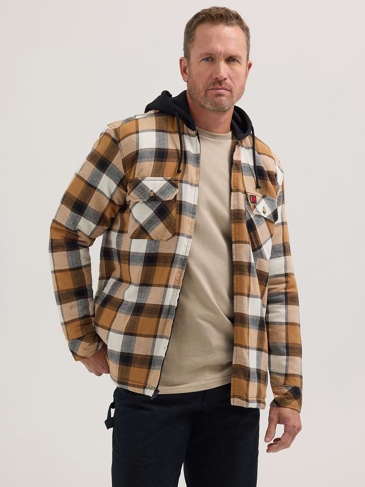 Wrangler Men's Riggs Workwear Hooded Flannel Work Jacket - Traditions ...