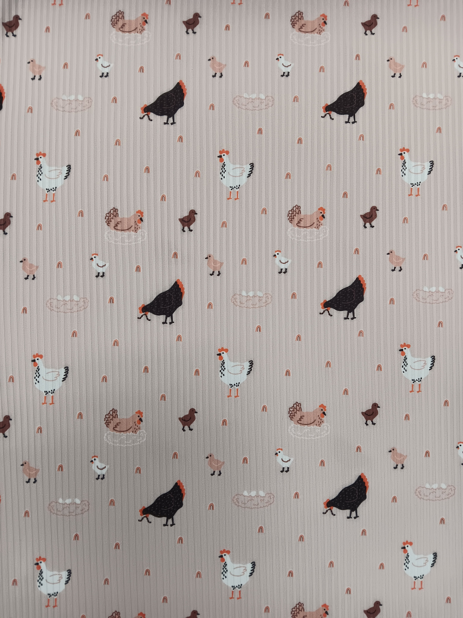 Beth's Creations Yard of Rib Knit, Chickens Fabric - Traditions Clothing & Gift Shop
