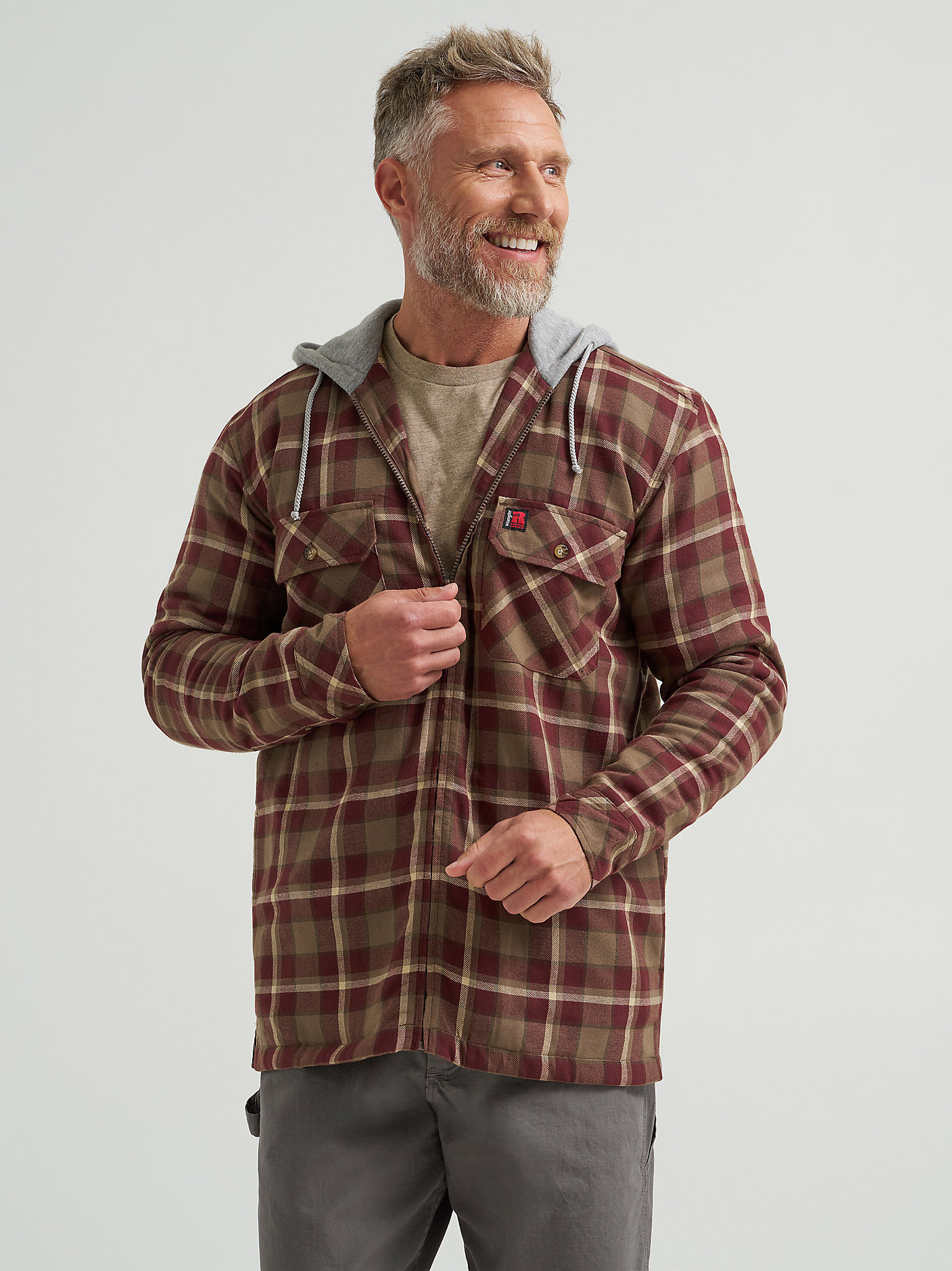 Wrangler Men's Riggs Workwear Hooded Flannel Work Jacket - Traditions ...