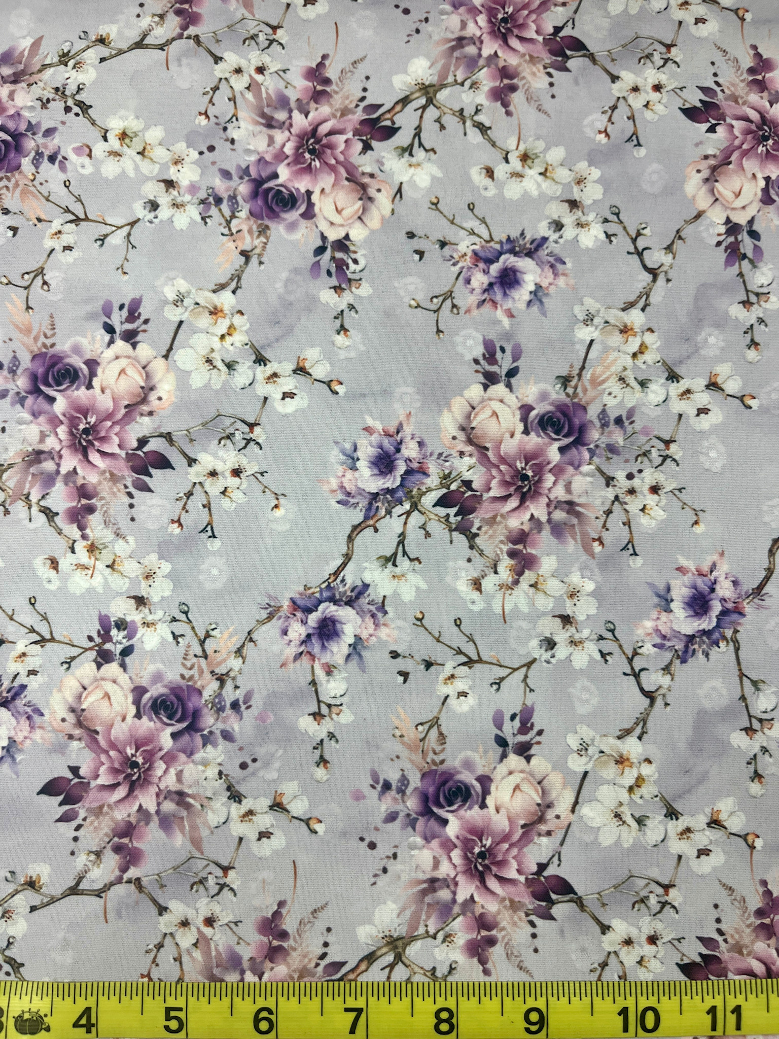 Beth's Creations Yard of Poly Swiss Dot, Lavender Bunches Fabric ...