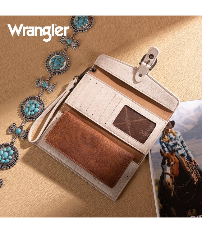 Wrangler Western Tri-Fold RFID Wallet/Wristlet - Traditions Clothing ...