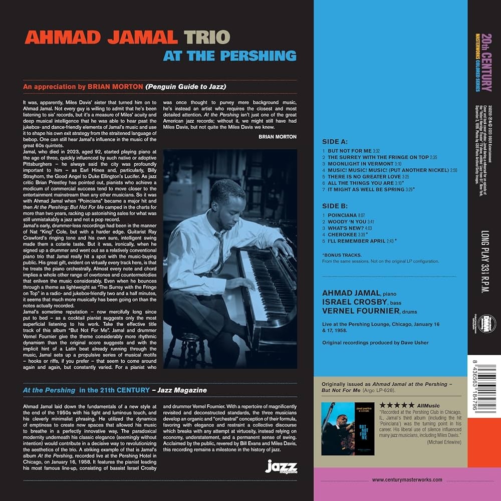 Ahmad Jamal Trio At The Pershing , Direct Metal Mastering , 180 Gram ...