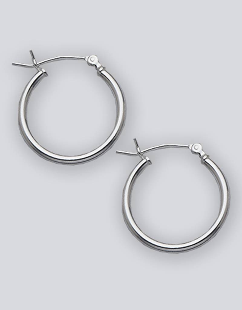 STERLING SILVER ROUND PLAIN HOOP EARRINGS 20MM - Simply Sterling
