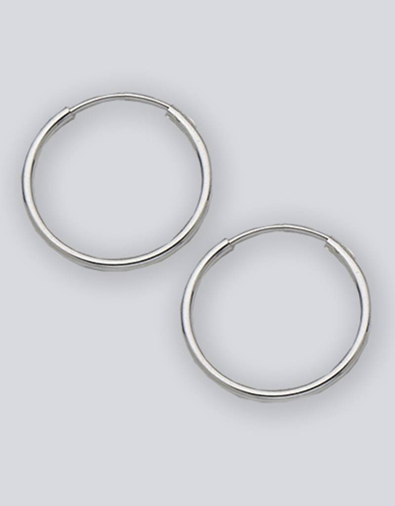 Sterling Silver round Endless Hoop Earrings 18mm - Simply Sterling